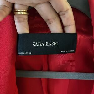 Zara | Jackets & Coats | Zara Red Oversized Casual Blazer | Poshmark